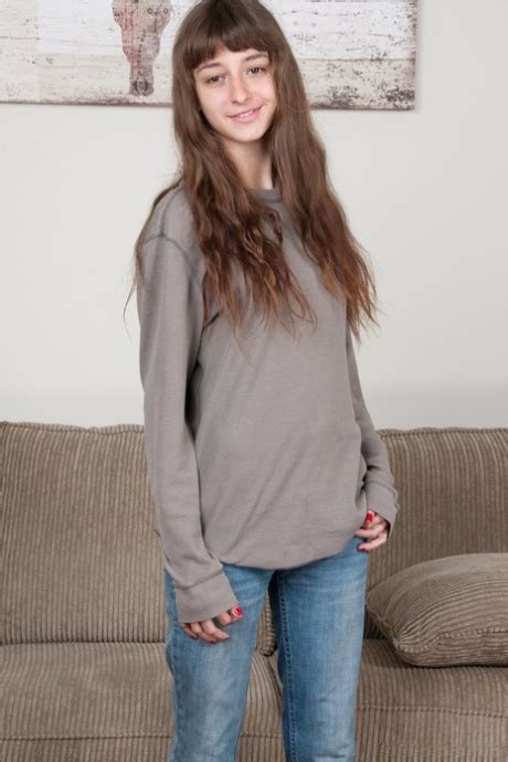 Slender Teen Willow Takes Off Her Jeans Shows Her Small Tits And Furry Vagina