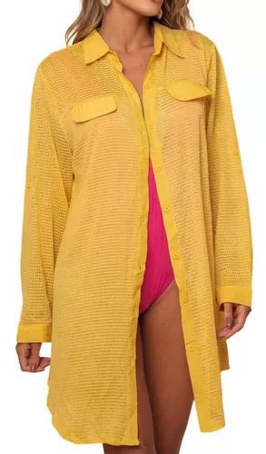 Camisa Chemise Saída De Praia Moda Resort Verão Parcelamento Sem Juros