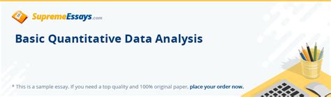 Read Basic Quantitative Data Analysis Essay Sample For Free At