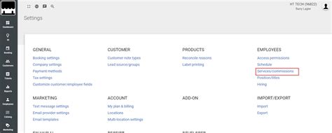 set up services and commissions for salon and spa checkout shift4