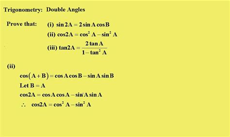 Derivation Of Sin2a Cos2a And Tan2a Youtube