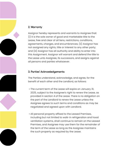 Assignment Lease Agreement Template Visme
