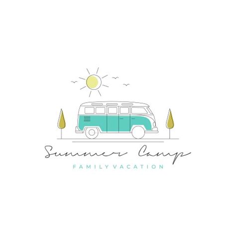 Retro Camper Van Royalty Free Vector Image Vectorstock