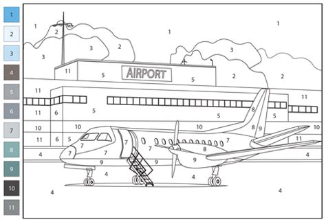 Color By Numbers Coloring Pages Preschool Airplanes 2025