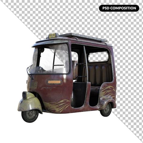 Premium Psd Taxi Small Vehicle Isolated 3d Rendering