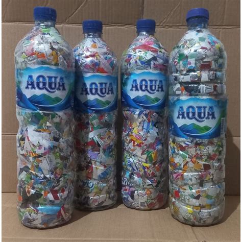 Jual Ecobrick Botol Aqua 1500ml Ramah Lingkungan Ekobrik Kerajinan