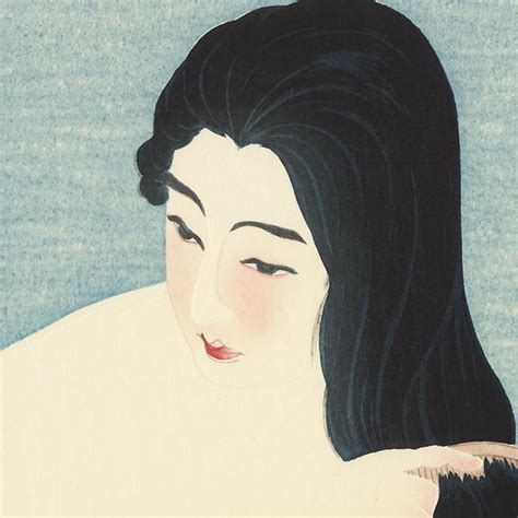 Torii Kotondo 1900 1976 Nude Combing Hair Fuji Arts Japanese Prints