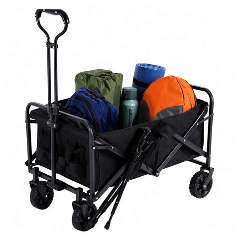 Foldable Garden Beach Transport Cart Black 120l Miscellaneous Ogród