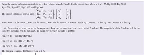 solved enter the matrix values numerical to solve for