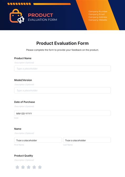 Free Product Evaluation Form Template To Edit Online