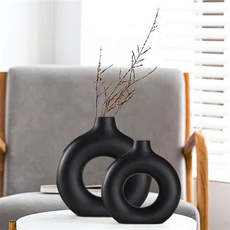 Black Ceramic Modern Vase