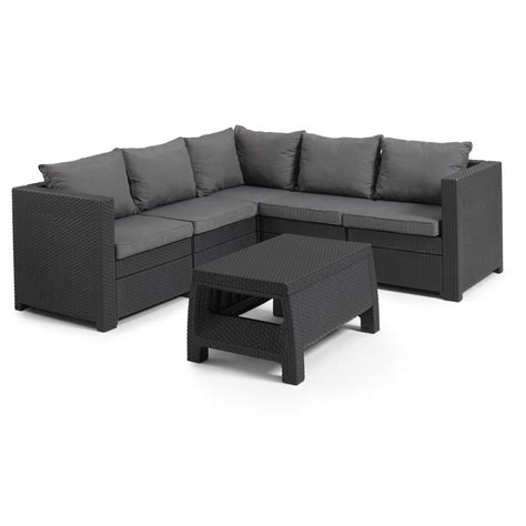 Keter Provence Corner Sofa Set Grey Wilko