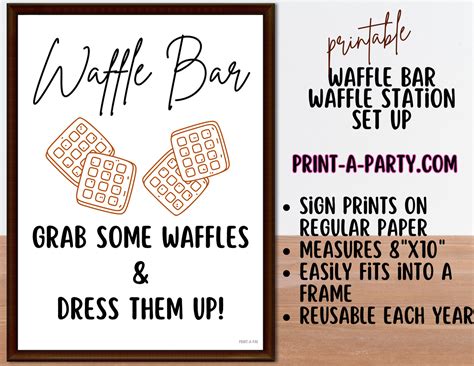 Waffle Bar Waffle Station Setup White Waffle Bar Sign Food Sta