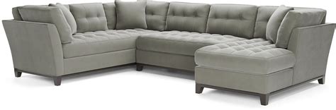 Metro Gray Microfiber 3 Pc Right Arm Chaise Sectional Rooms To Go