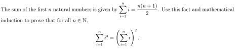 Solved The Sum Of The First N Natural Numbers Is Given By Chegg