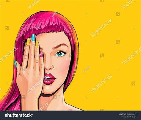 Beautiful Amazed Young Sexy Woman Touching Stock Illustration
