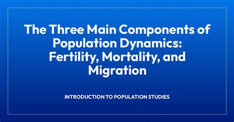 The Three Main Components Of Population Dynamics Fertility Mortality