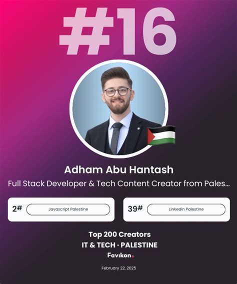 ‏tech Programming Palestine Javascript Linkedin Contentcreator