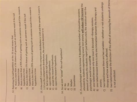 Solved Rejecting The Null Hypothesis At The 05 Level Means