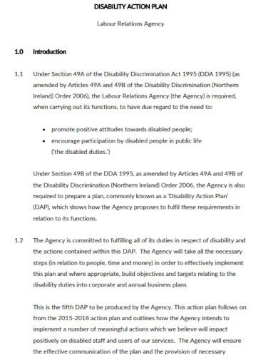 Disability Action Plan Examples To Download