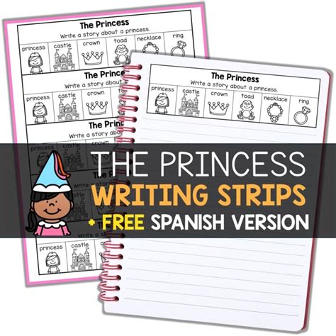 Princess Writing Prompt Notebook Fantasy Fiction Activity Free Spanish