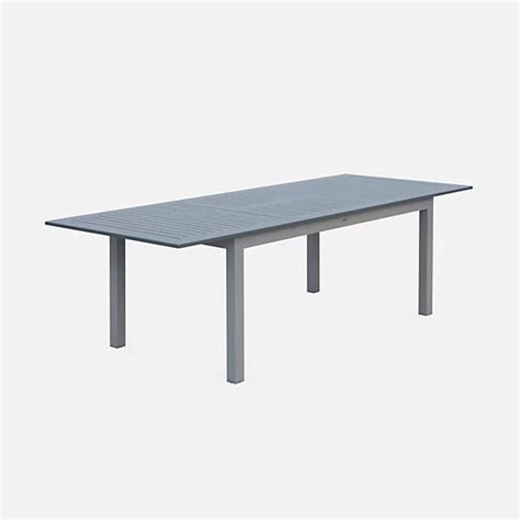 8 Seater Extendable Garden Table Aluminum Grey Sweeek