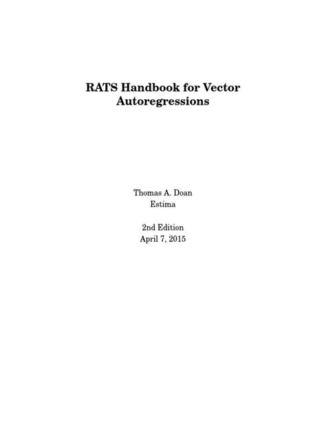 Var Workbook Pdf Vector Autoregression Akaike Information Criterion