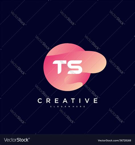 Ts Initial Letter Logo Icon Design Template Vector Image