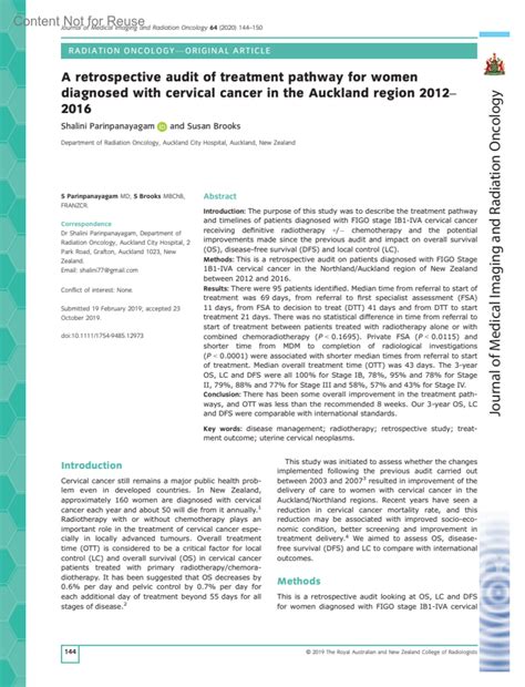 A Retrospective Audit Of Treatment Pathway For Journal Of Medical