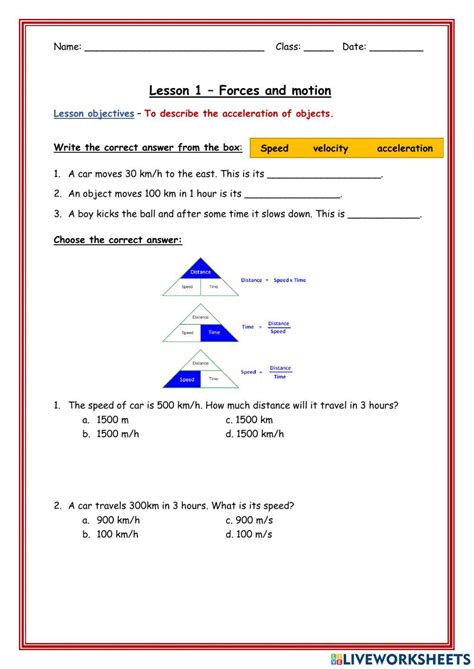 Worksheet Acceleration Pdf Acceleration Speed Worksheets Library