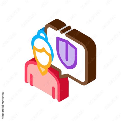 Old Woman Shield Icon Vector Isometric Old Woman Shield Sign Color