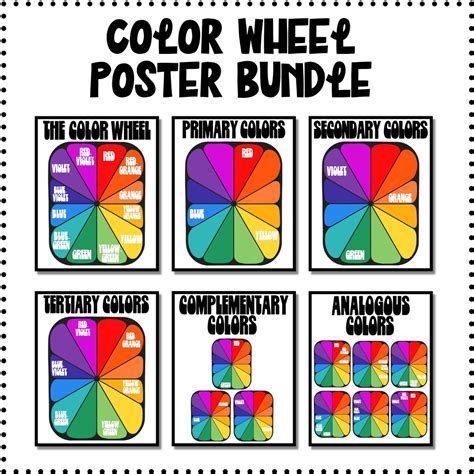 Color Wheel Poster Bundle Color Theory Art Print Art Room Etsy