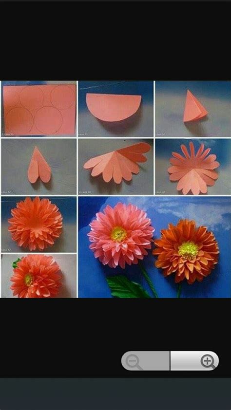The Process Of Making Paper Flowers Is Shown