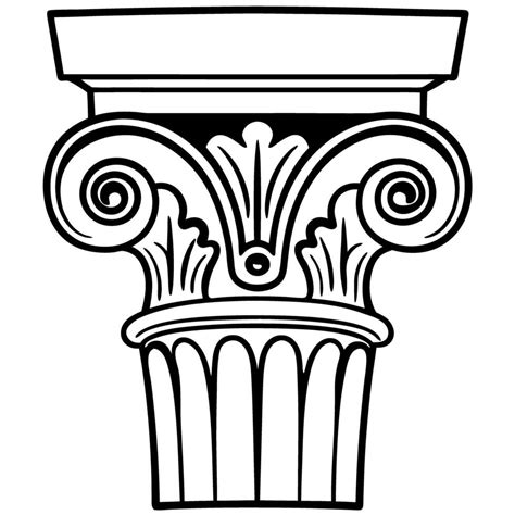 Intricate Ionic Column Capital Design Architectural Greek Classical Ornament With Volute Scroll