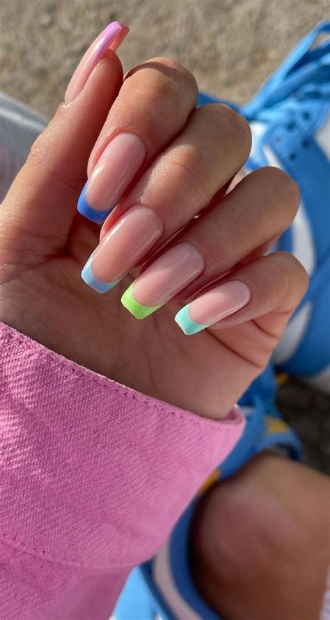 Nails French Tip With Color At Ellen Franklin Blog