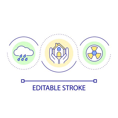 Protect Home From Radiation Loop Concept Icon Surviving During Nuclear