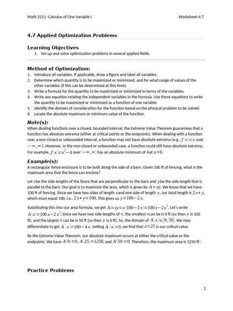 47 App Ied Optimization Problems Pdf Mathematical Optimization