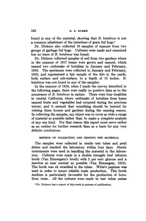 The Occurrence Of Bacillus Botulinus In Nature Pmc