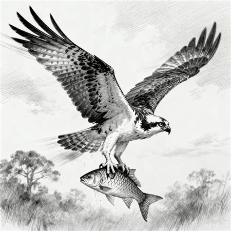 Osprey Drawing Ai Generated Art