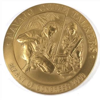 2000 Navajo Code Talkers Usmc Wwii Commemorative Bronze Medallion