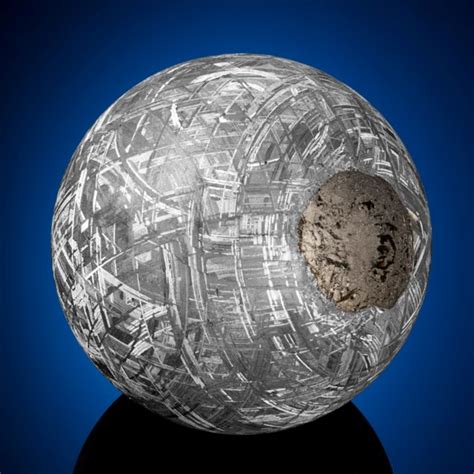 Meteorite Crystal Ball — Crystalline Structure Of An Iron Meteorite
