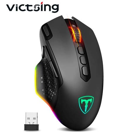 Victsing Pc282 Wireless Gaming Mouse 10000 Dpi Rechargeable Ergonomic Mouse With 9 Rgb Lighting