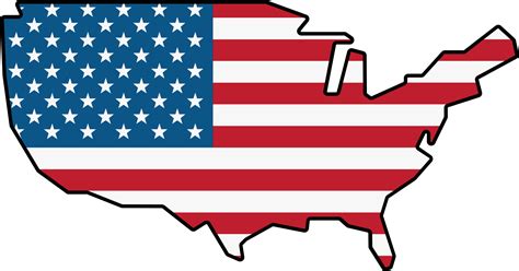 Outline Drawing Of Usa Map On Usa Flag 22130325 Png