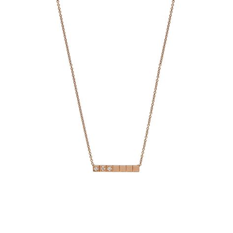 14 Karat Rose Gold Bar Diamond Necklace Sofia Jewelry