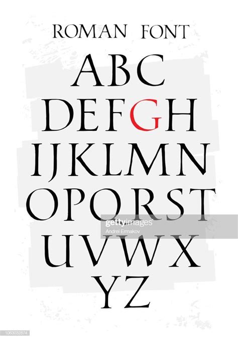 Vector Art Set Of Classic Roman Font Vector Capital Letters Uneven Ancient Font Letters