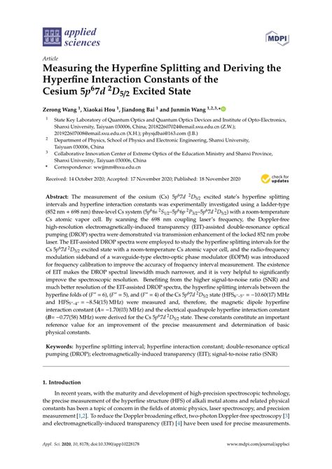 Pdf Measuring The Hyperfine Splitting And Deriving The Hyperfine