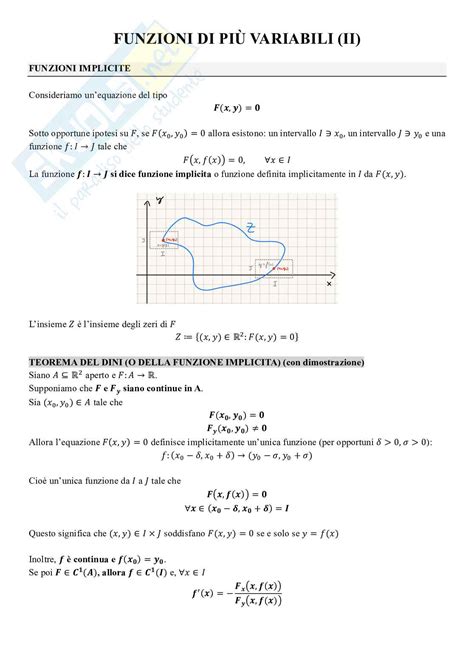 Analisi Matematica 2 Funzioni Di Più Variabili