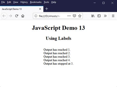 JavaScript Control Structures