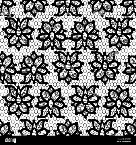 This Elegant Design Features A Mesmerizing Black Lace Seamless Pattern