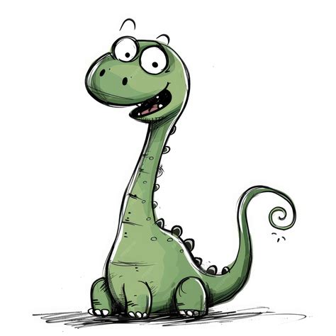 Premium Photo Cute Cartoon Dinosaur Drawing Style